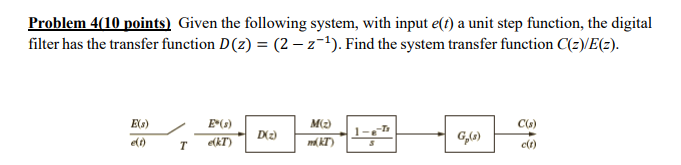 Solved Problem 4(10 points) Given the following system, with | Chegg.com