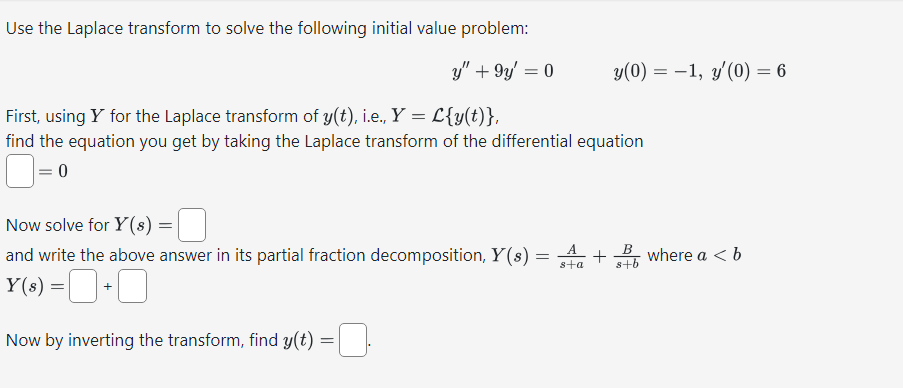 Solved Help me ﻿with this HW ﻿questionUse the Laplace | Chegg.com