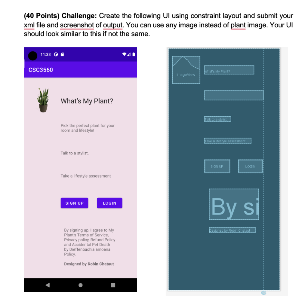 Solved (40 Points) Challenge: Create the following UI using | Chegg.com