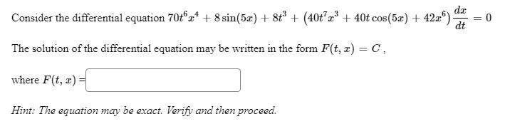 Consider the differential equation | Chegg.com
