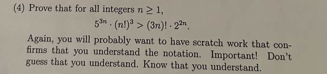 Solved (4) Prove that for all integers n≥1, | Chegg.com