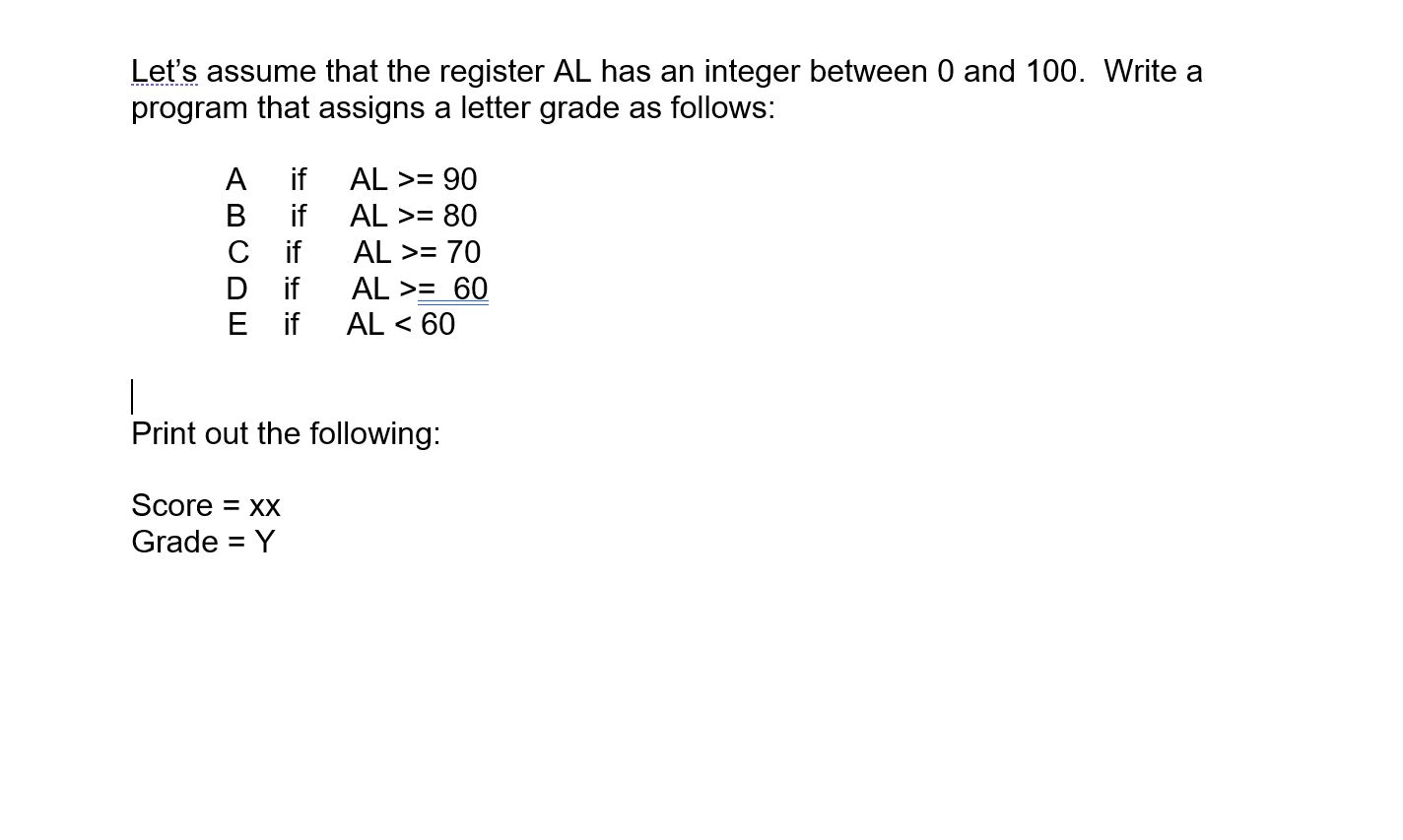 Solved Lets Assume That The Register Al Has An Integer