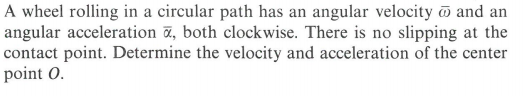 Solved R w A wheel rolling in a circular path has an | Chegg.com