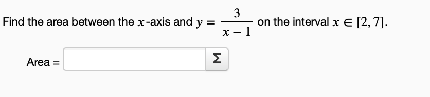 Solved Find the area between the x-axis and y=x−13 on the | Chegg.com
