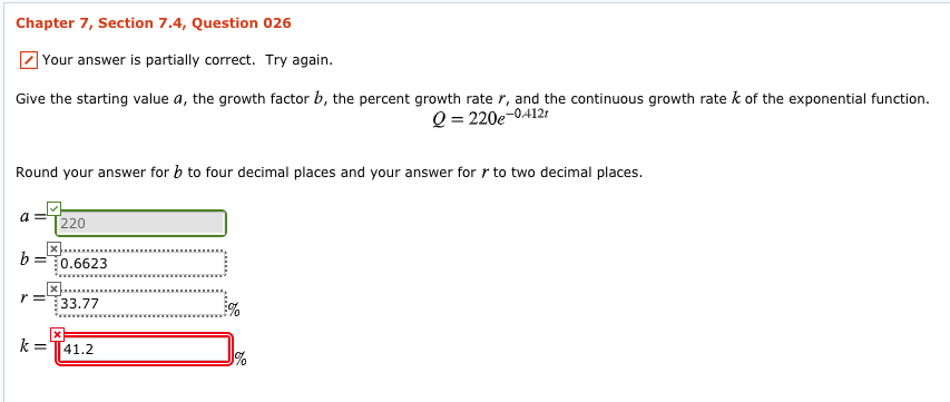Solved Chapter 7, Section 7.4, Question 022 X Incorrect. | Chegg.com