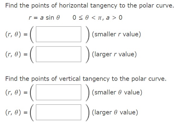 Solved Find the points of horizontal tangency to the polar | Chegg.com