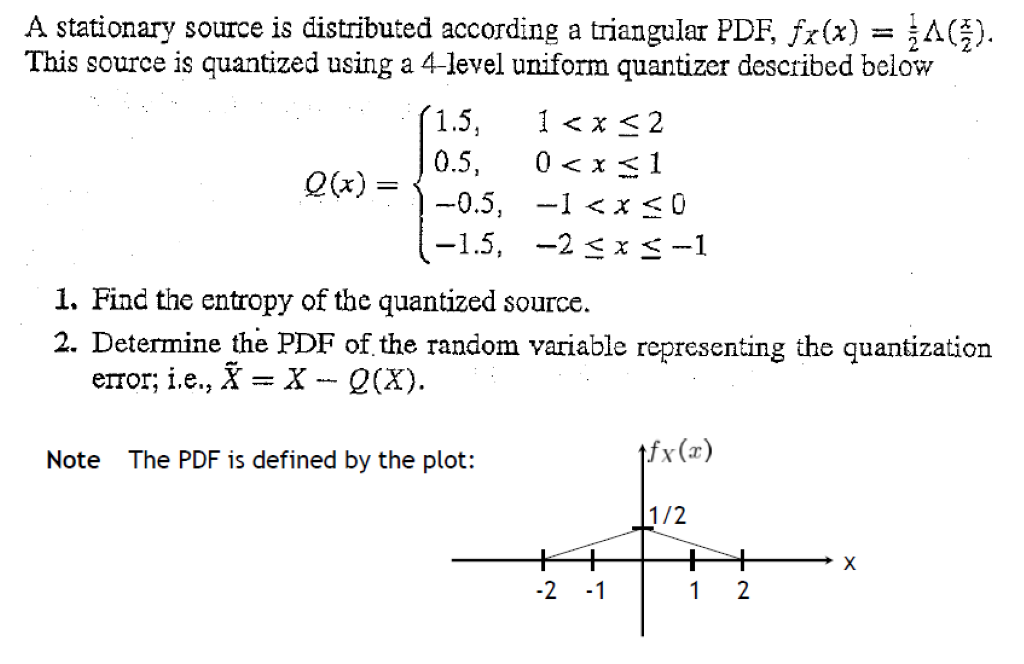 Solved A stationary source is distributed according a | Chegg.com