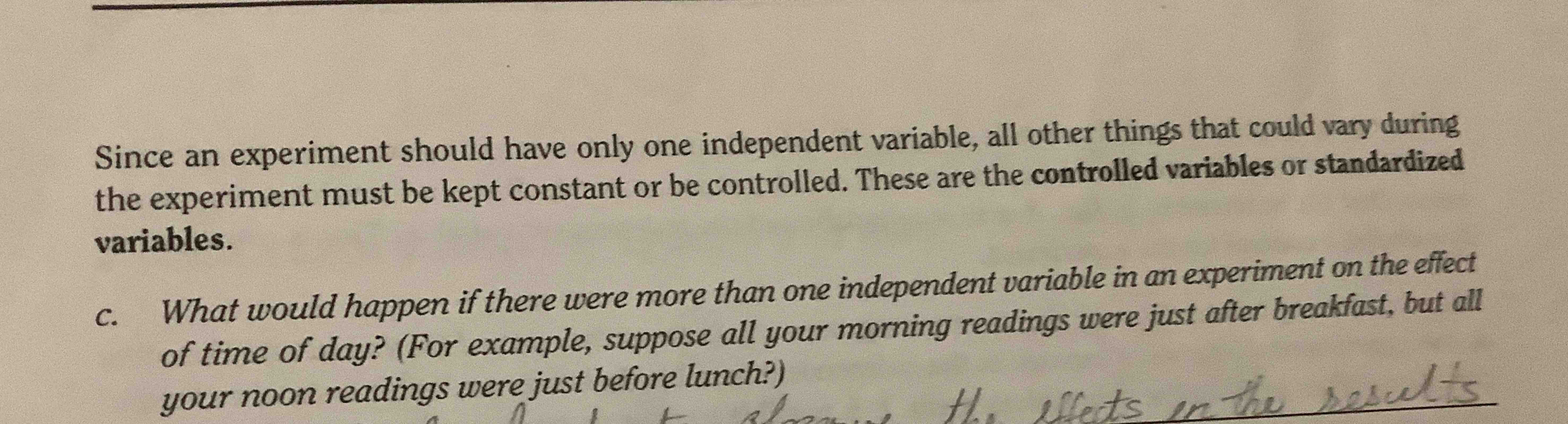 Solved Since an experiment should have only one independent | Chegg.com