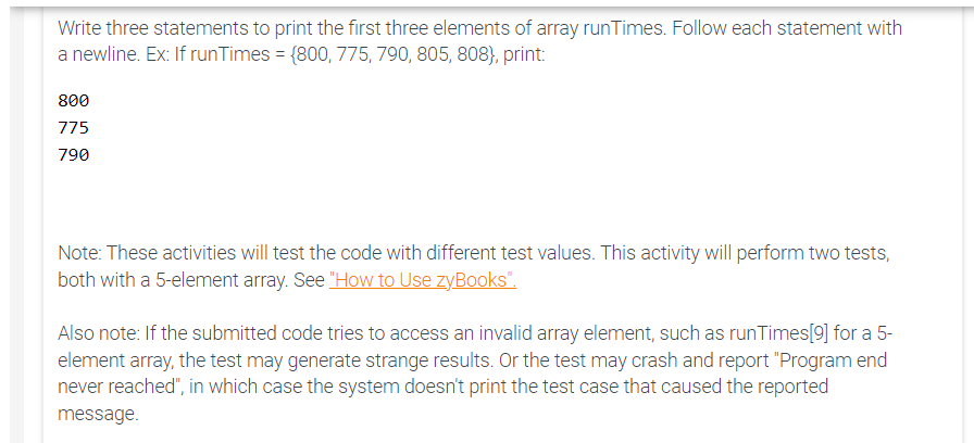 Solved Write three statements to print the first three | Chegg.com