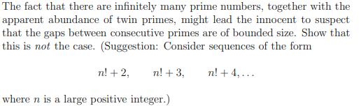Solved The fact that there are infinitely many prime | Chegg.com