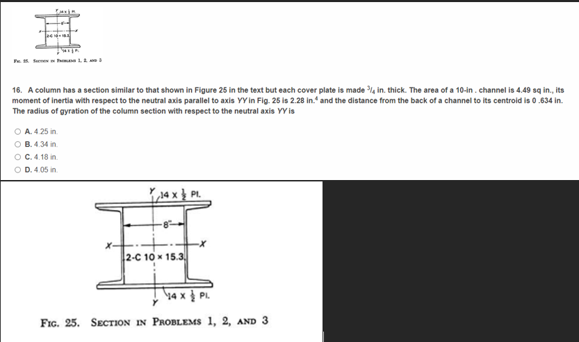 Solved Fig. 25. ﻿Section in Problems 1, 2, ﻿and 3 | Chegg.com
