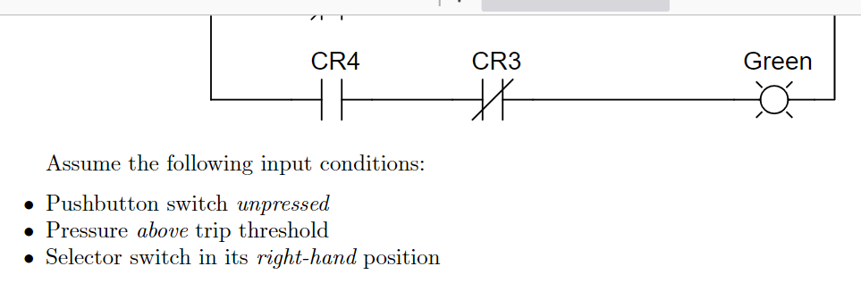 Analyze the status of all relay contacts and lamps in | Chegg.com