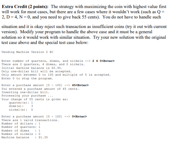 Solved Exercise 6 - Simple Vending Machine Version 2 - more | Chegg.com