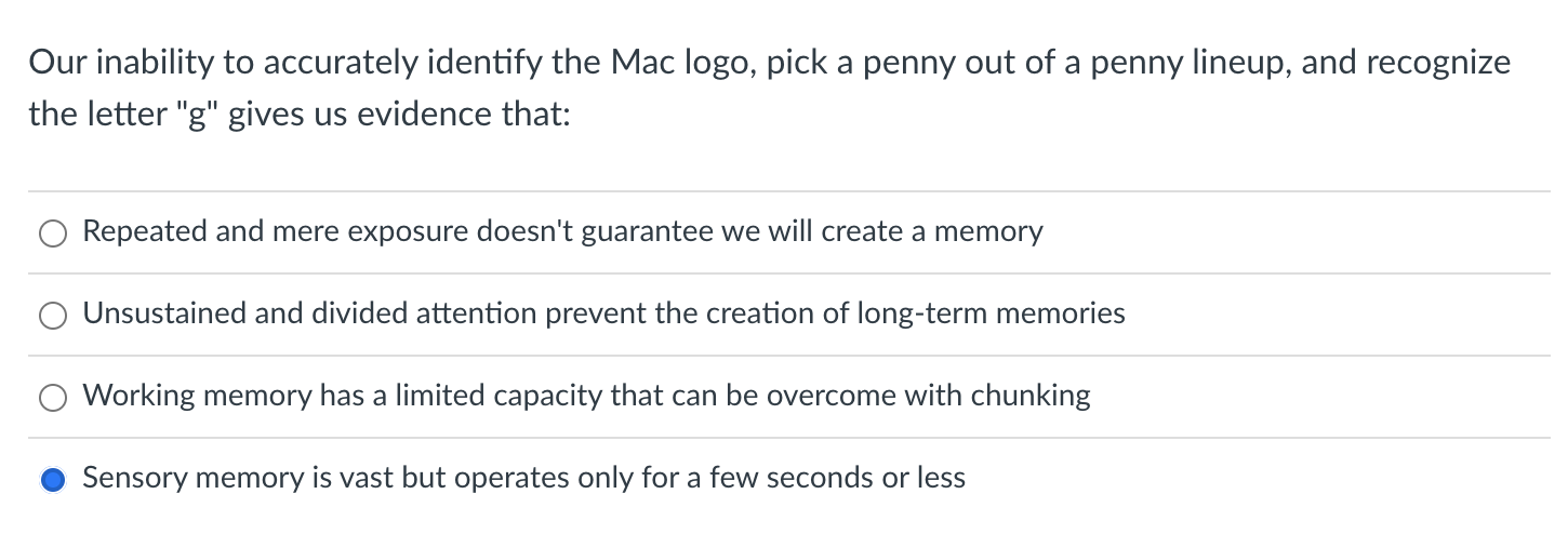 Solved Our inability to accurately identify the Mac logo, | Chegg.com