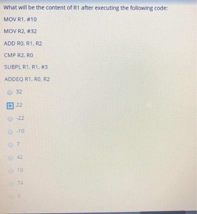 Solved What will be the content of R1 after executing the | Chegg.com