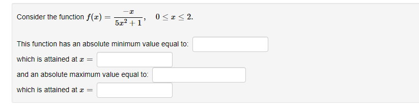 Solved Consider the function f(x)=5x2+1−x,0≤x≤2 This | Chegg.com