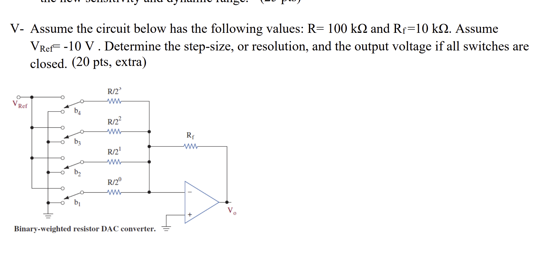Solved V- Assume the circuit below has the following values: | Chegg.com