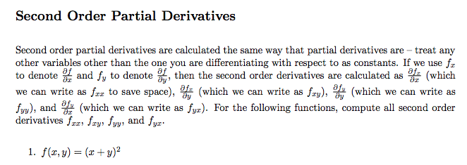Solved Second Order Partial Derivatives Second Order Partial 0927