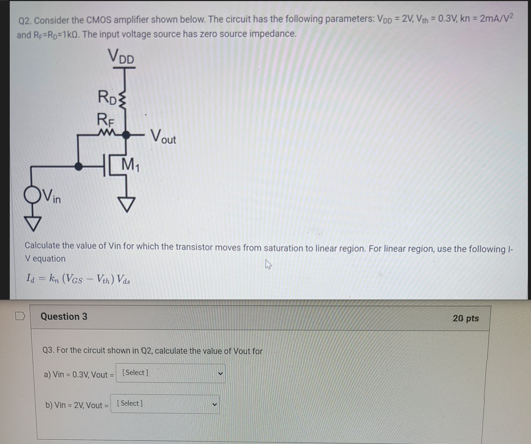 Solved Question 3Q3. ﻿For the circuit shown in Q2, | Chegg.com