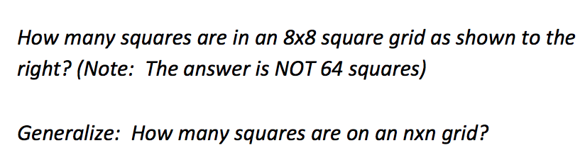 Solved How many squares are in an 8x8 square grid as shown | Chegg.com