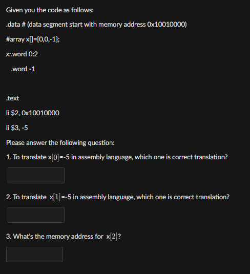 Solved Given you the code as follows: .data \# (data segment | Chegg.com