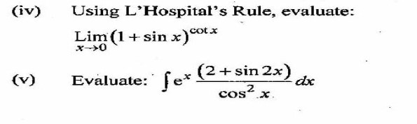 Solved (iv) Using L'Hospital's Rule, evaluate: | Chegg.com