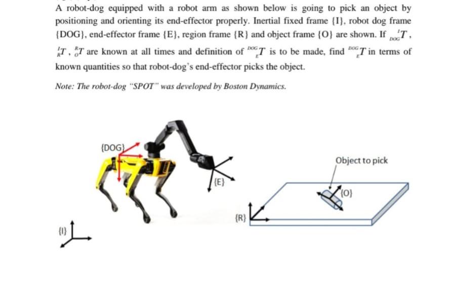 Solved A robot-dog equipped with a robot arm as shown below | Chegg.com