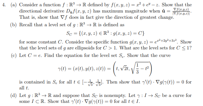 Solved 4. (a) Consider a function f : R3 R defined by f(x, | Chegg.com