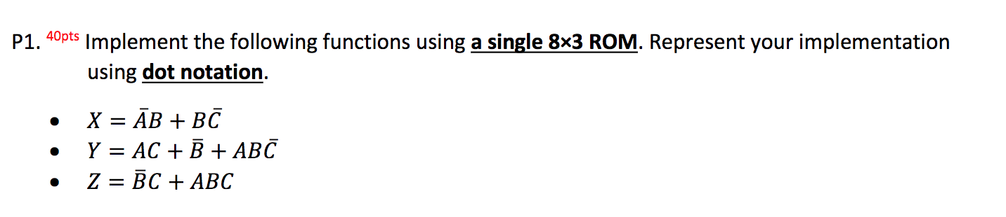 Solved P1. 40pts Implement the following functions using a | Chegg.com