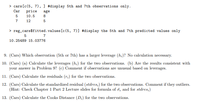 Solved In problem 9 through 13 you will manually calculate | Chegg.com