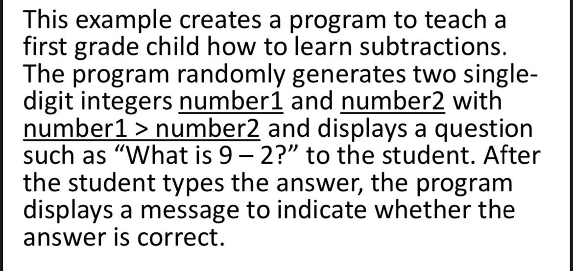 Solved This example creates a program to teach a first grade | Chegg.com