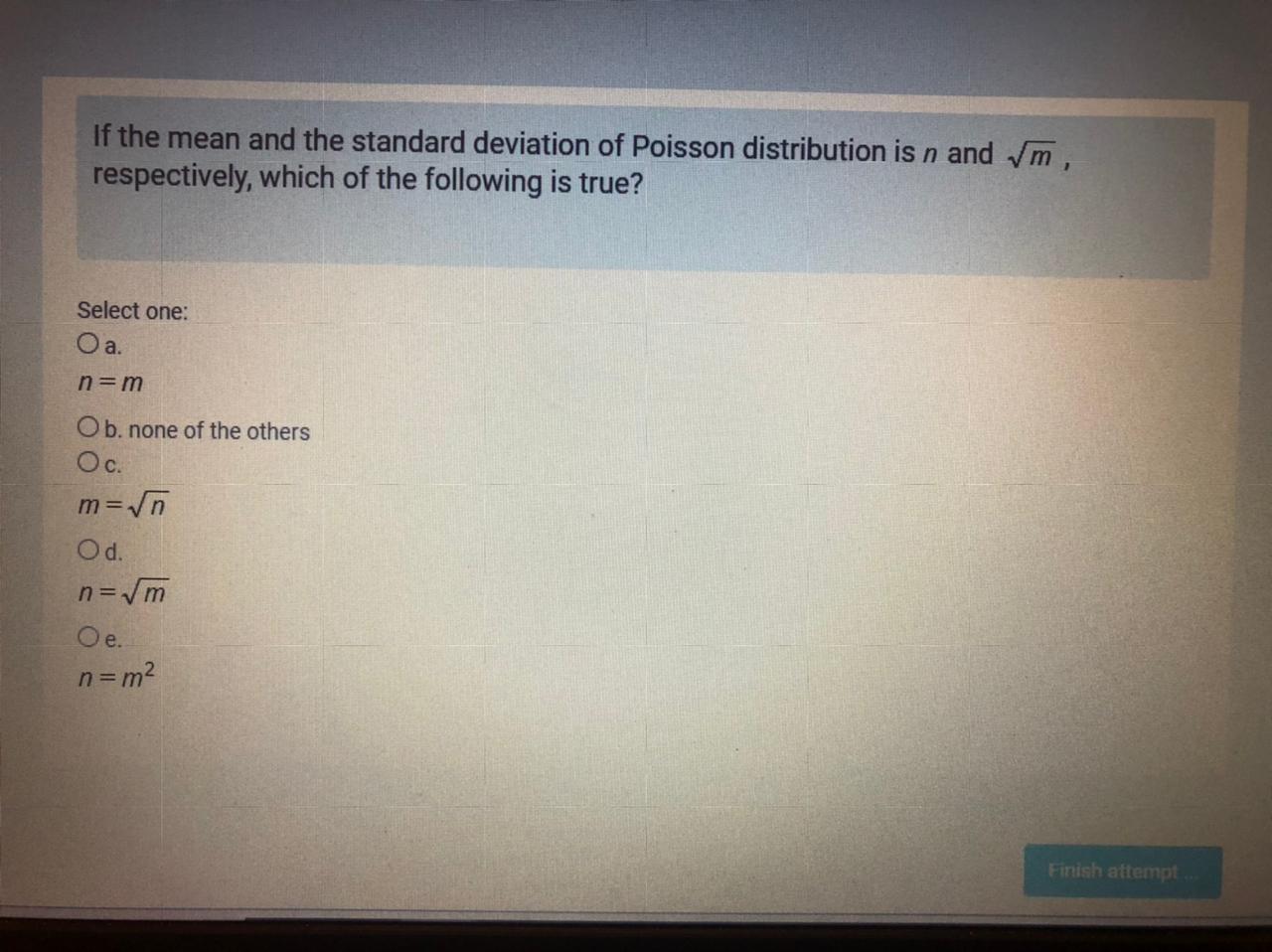 Solved If the mean and the standard deviation of Poisson | Chegg.com