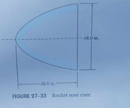 Solved The nose cone of a certain rocket is a paraboloid of | Chegg.com