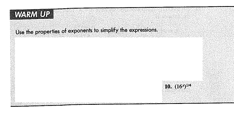 WARM UPUse the properties of exponents to simplify | Chegg.com