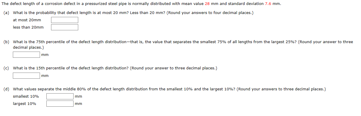 Solved The defect length of a corrosion defect in a | Chegg.com