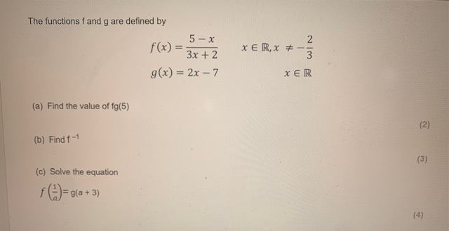 Solved The functions f and g are defined by | Chegg.com