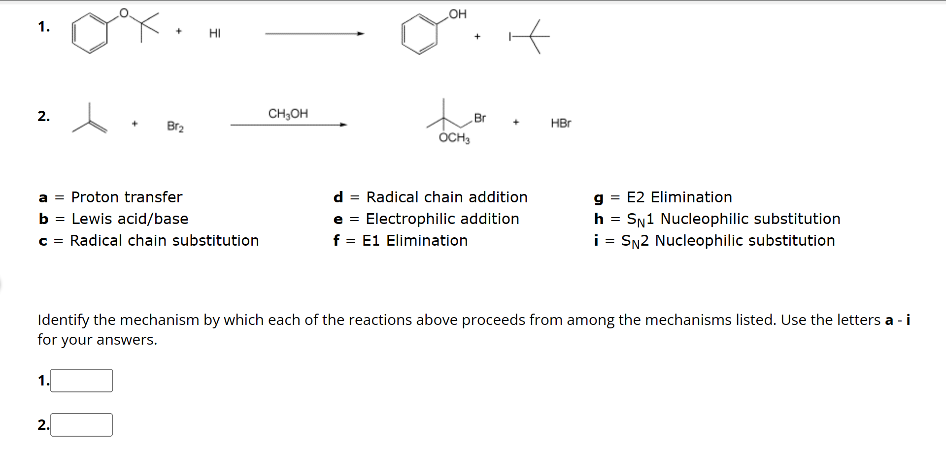 Solved a= ﻿Proton transferb= ﻿Lewis acid/basec= ﻿Radical | Chegg.com