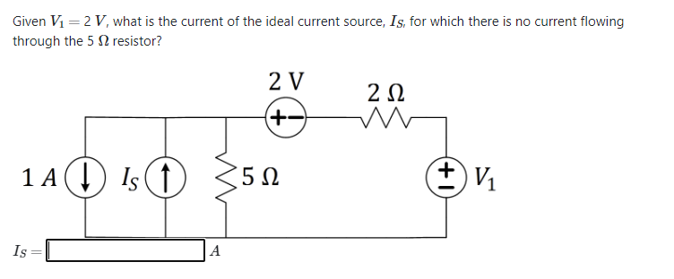 Solved Given V1=2V, what is the current of the ideal current | Chegg.com