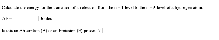 Solved Calculate the energy for the transition of an | Chegg.com