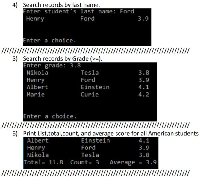 Solved Write a menu-based program that has access to the 6 | Chegg.com