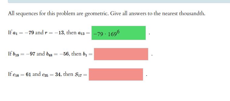Solved All sequences for this problem are geometric. Give | Chegg.com