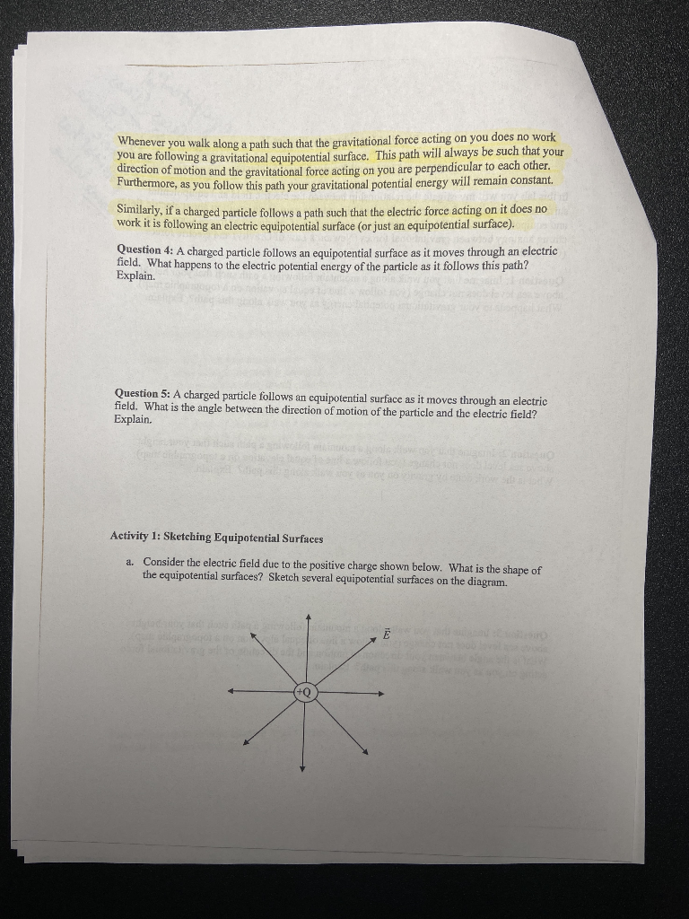 Solved Equipotential Phy 204 Introductory Physics II Chegg
