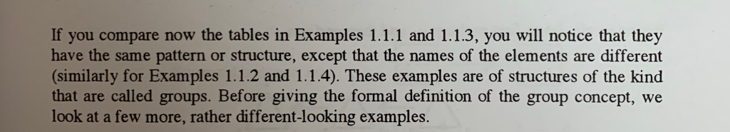 Solved 1.1.4 EXAMPLE For Z4 0, 1, 2, 3) and addition mod 4 | Chegg.com