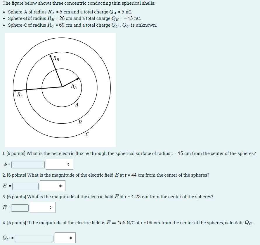 Solved The figure below shows three concentric conducting | Chegg.com