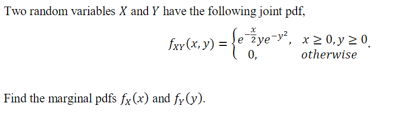 Solved Two random variables X and Y have the following joint | Chegg.com