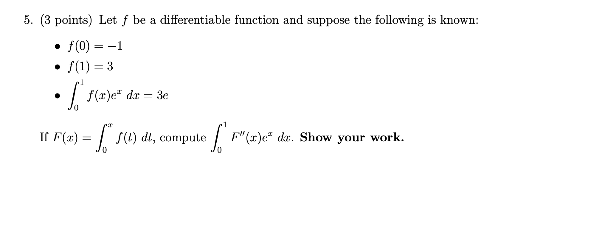 Solved 6 4 Points Let F Be A Twice Differentiable