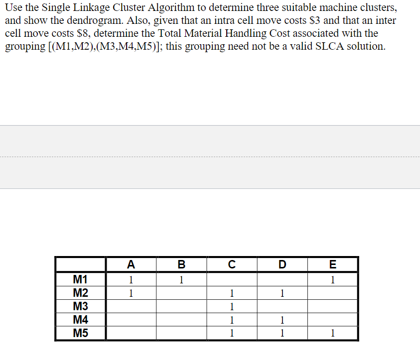 Solved Use the Single Linkage Cluster Algorithm to determine | Chegg.com