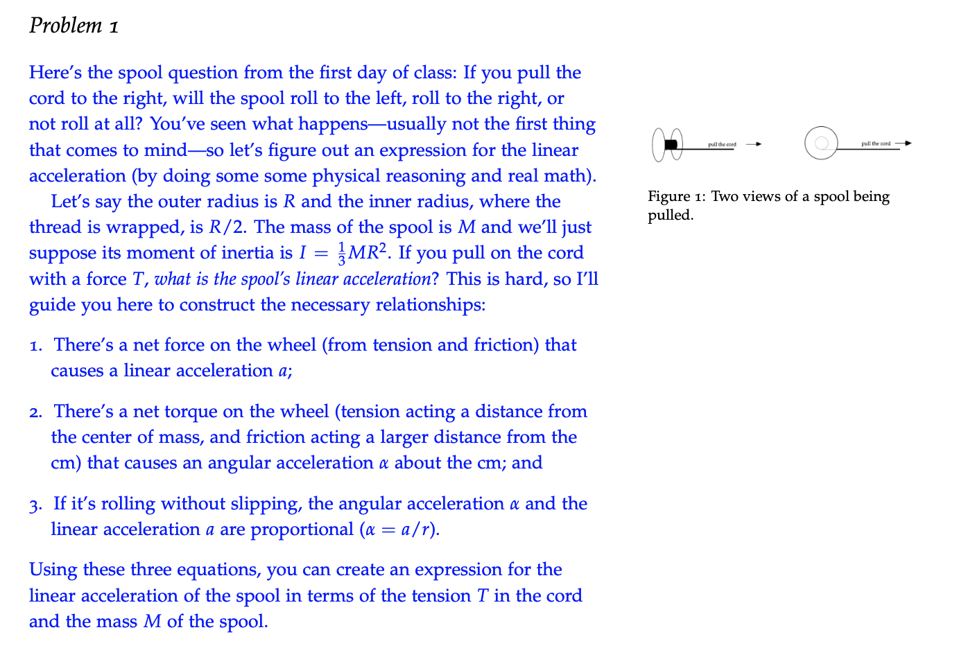 Problem 1 pull the cond- pull the cord Here's the | Chegg.com