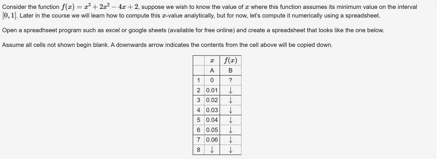 Solved c) Use your spreadsheet to estimate the value of x in | Chegg.com