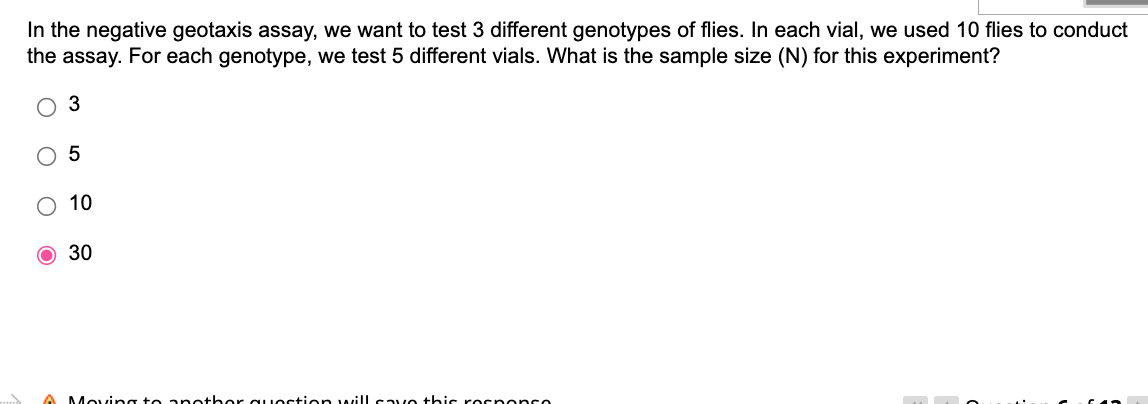 Solved In the negative geotaxis assay, we want to test 3 | Chegg.com